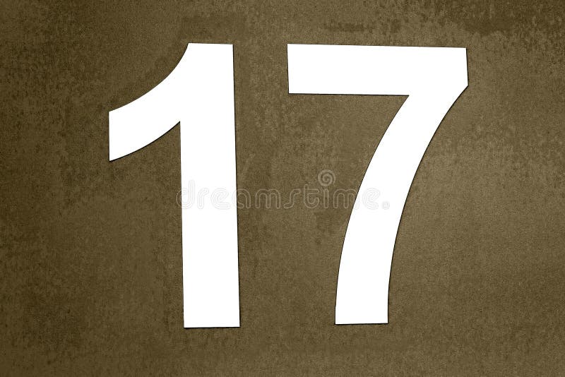 Number 17 Engraved in White Wall Stock Illustration - Illustration of ...