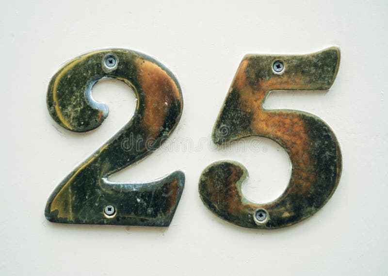 Number 25 on the Facade of the Building Stock Photo - Image of happy ...