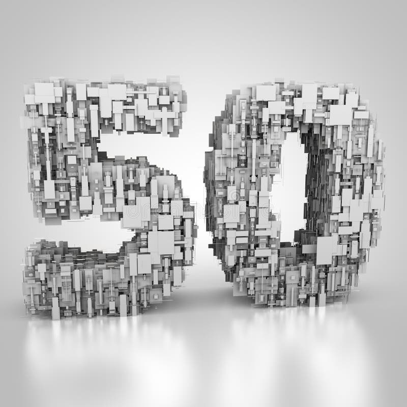 Number Fifty Made Out of Technical Texture Stock Illustration ...