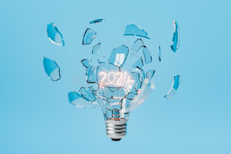 Number 2024 in the Filament of an Exploding Light Bulb Stock ...