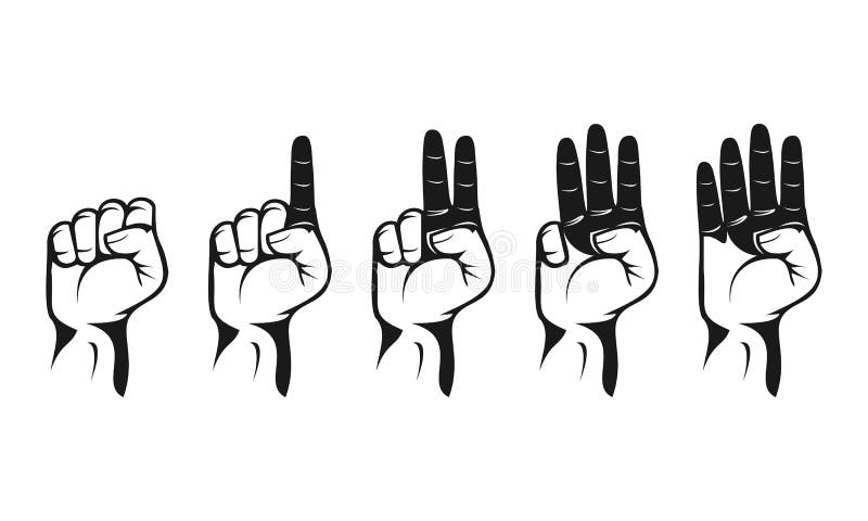 Number Finger Set Illustration Vector Design Stock Vector ...