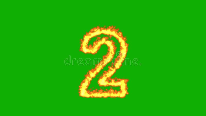 Number 0 with Fire Effect on Green Screen Background Stock Video ...