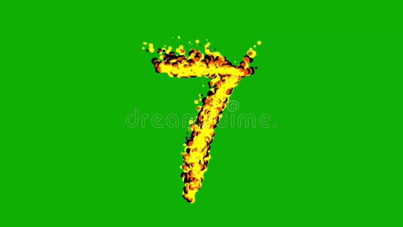 Number 0 with Fire Effect on Green Screen Background Stock Video ...