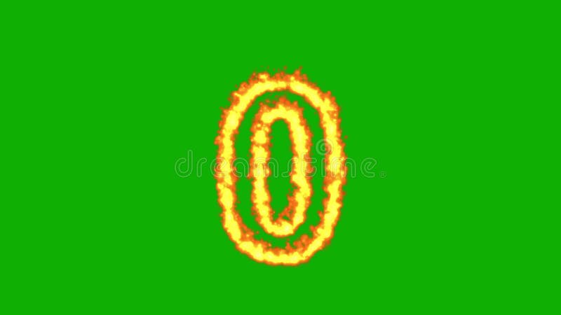 Number 4 with Fire Effect on Green Screen Background Stock Footage ...