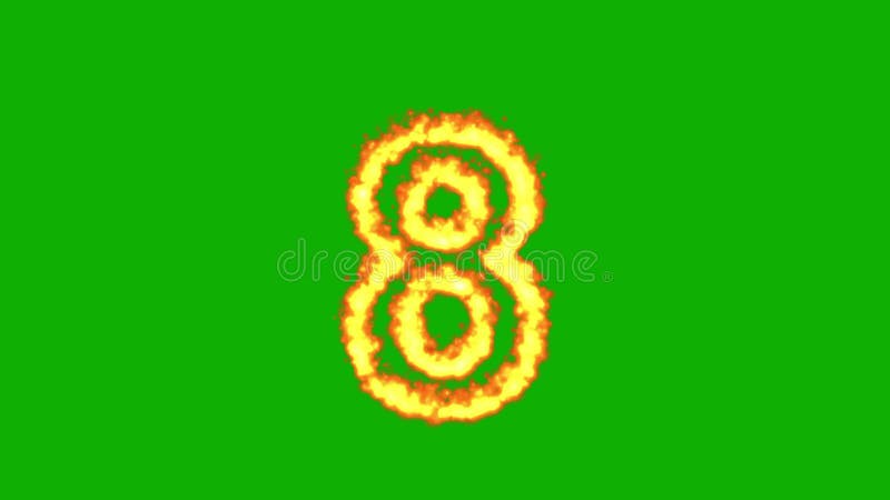 Number 4 with Fire Effect on Green Screen Background Stock Footage ...