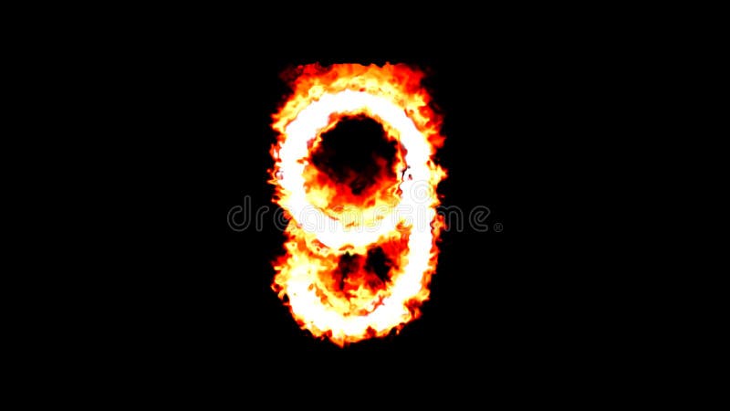 Number 10 with Fire Effect on Plain Black Background Stock Video ...