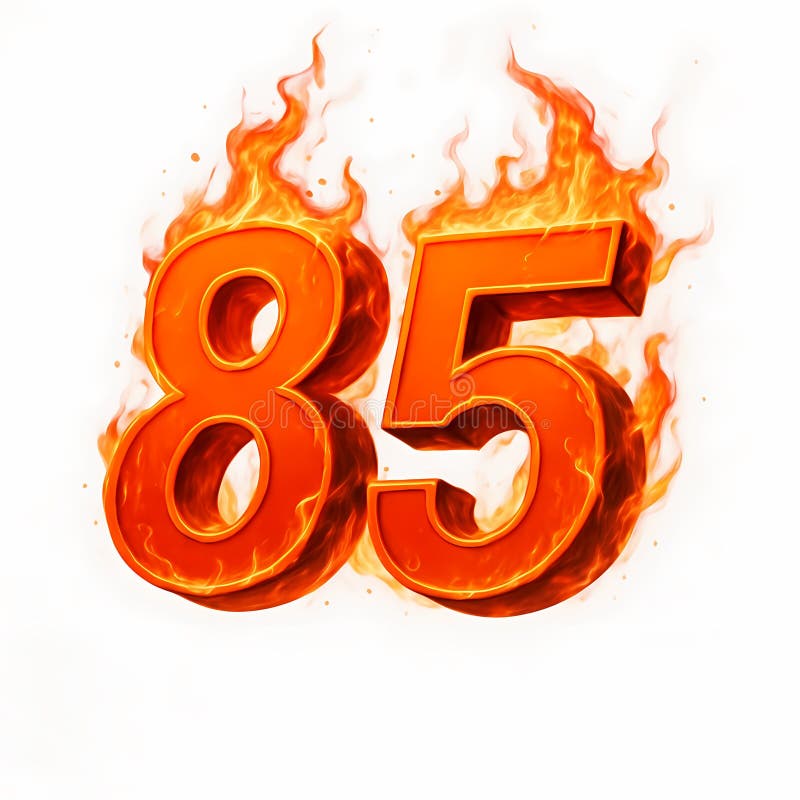 Number 85 in Fire stock illustration. Illustration of effect - 387995845