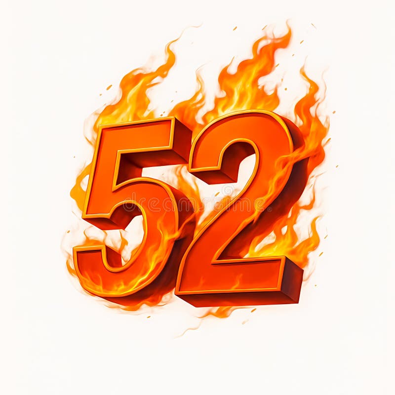 Number 52 in Fire stock illustration. Illustration of symbol - 387994182