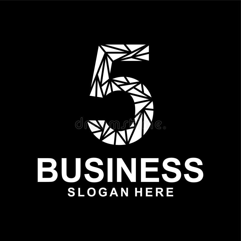 Number Five Abstract Geometric Logo, Logo Vector Design. Abstract ...