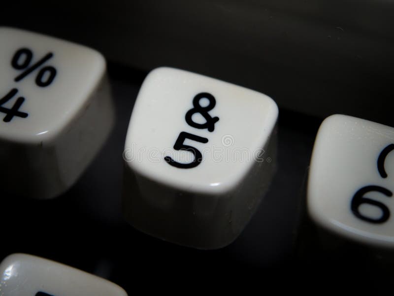 Number Five and Ampersand Key on Vintage Typewriter Stock Photo - Image ...