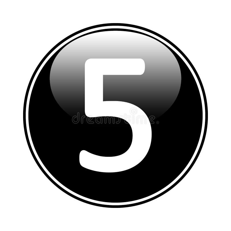 Number five button stock illustration. Illustration of bright - 204750913