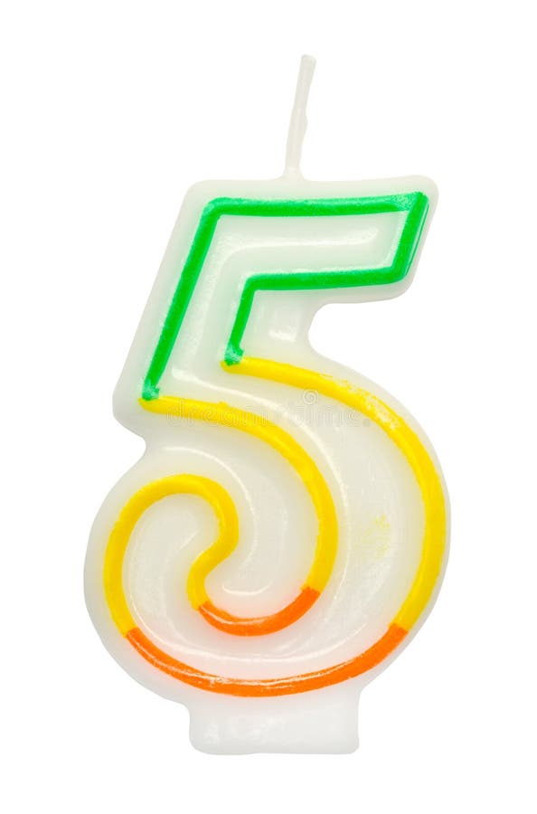 Number FIve Candle stock image. Image of cake, candle - 90647243