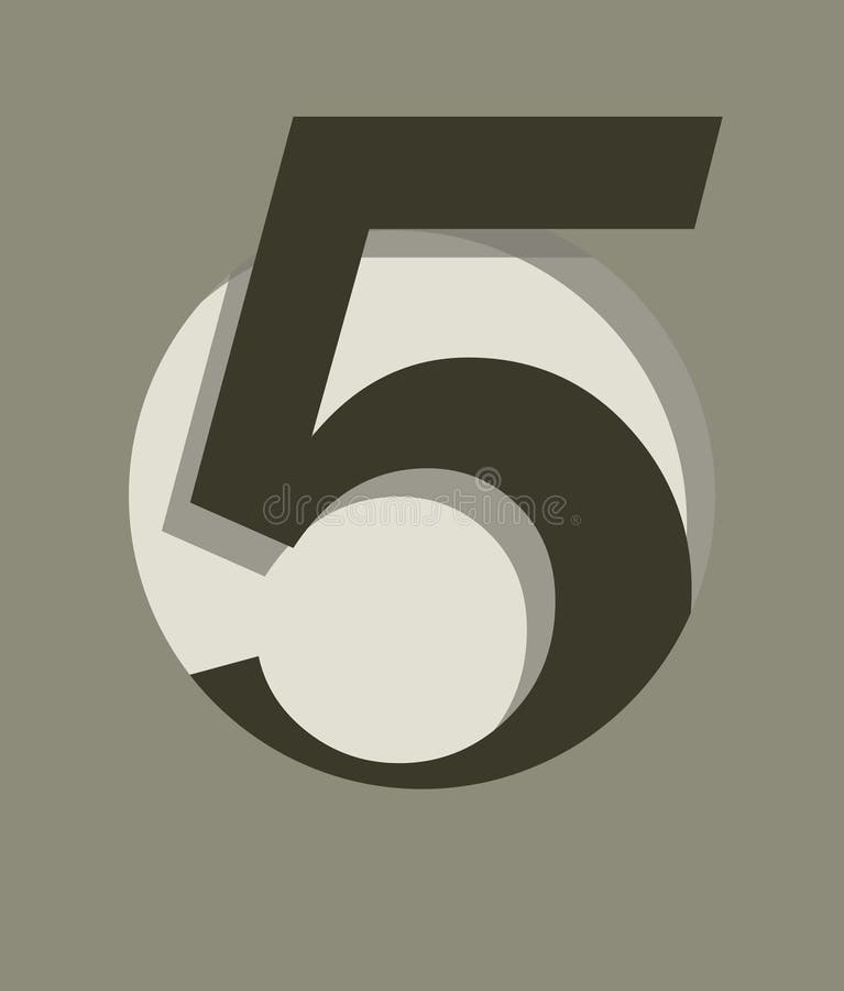 Number 5 Five Pink Bold Alphabet Vector Icon Stock Vector ...