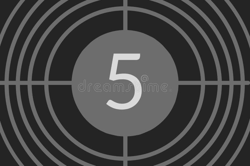 Number Five on Circle Target with Black Background Stock Illustration ...