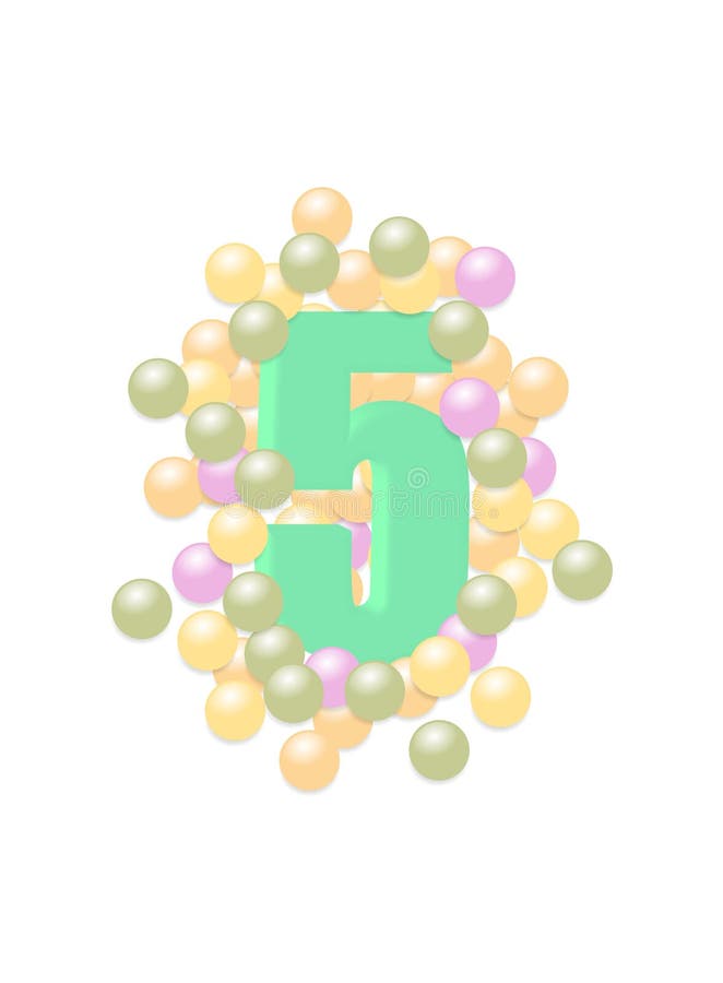 Number Five in Colored Balls. Stock Vector - Illustration of design ...