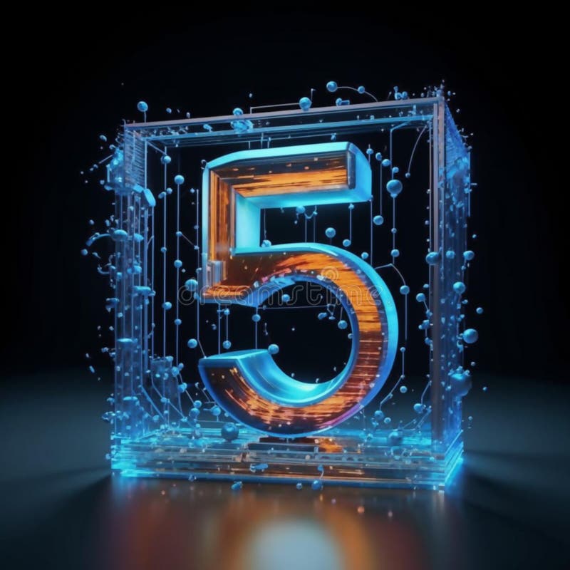 The Number Five in a Creative Design. Stock Illustration - Illustration ...