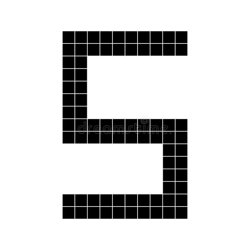 Number 5 Five 3d Cube Pixel Shape Minecraft 8 Bit Stock Vector ...