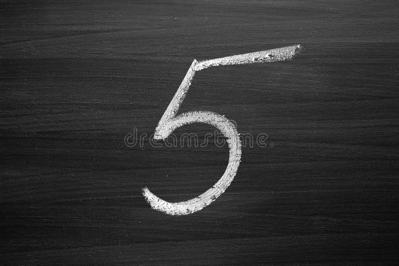 Number Five Enumeration Written with a Chalk Stock Image - Image of ...