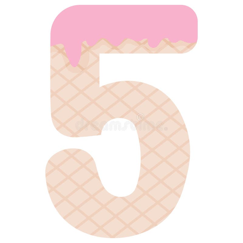 Number Five in the Form of Ice Cream Stock Vector - Illustration of ...