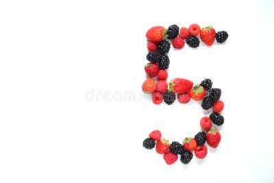 Number five with fruits stock photo. Image of number - 27292676