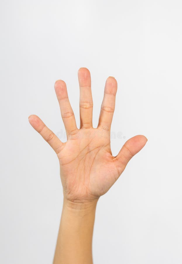 Number Five Gesture: Hand Forming the Number 5 Stock Image - Image of ...