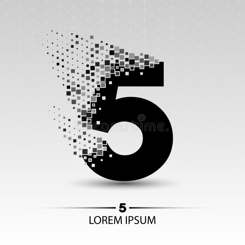 Number five logo design stock illustration. Illustration of mosaic ...