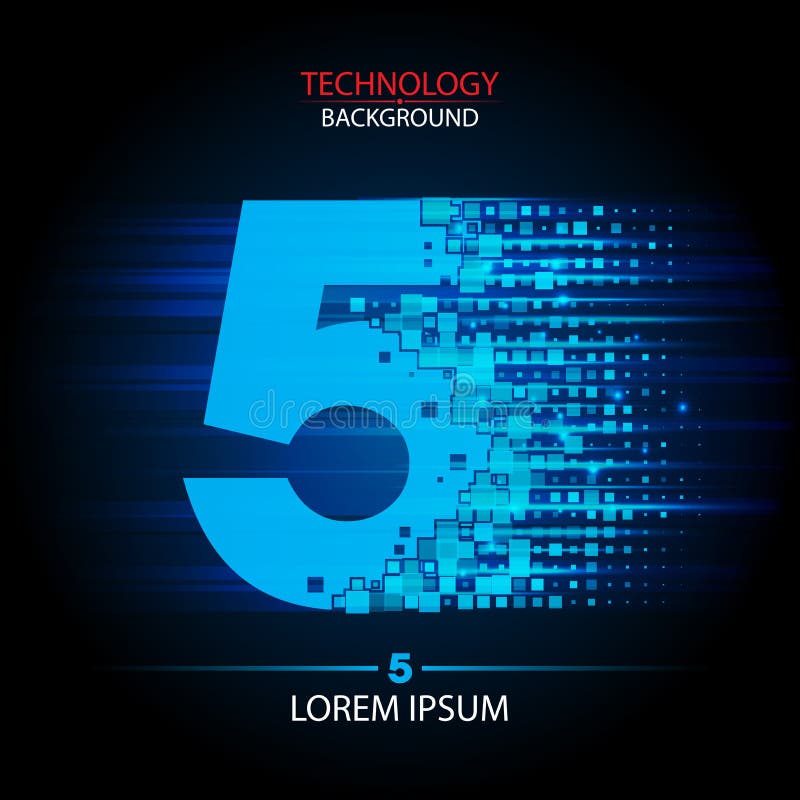 Number Five Logo Technology Design Stock Illustration - Illustration of ...