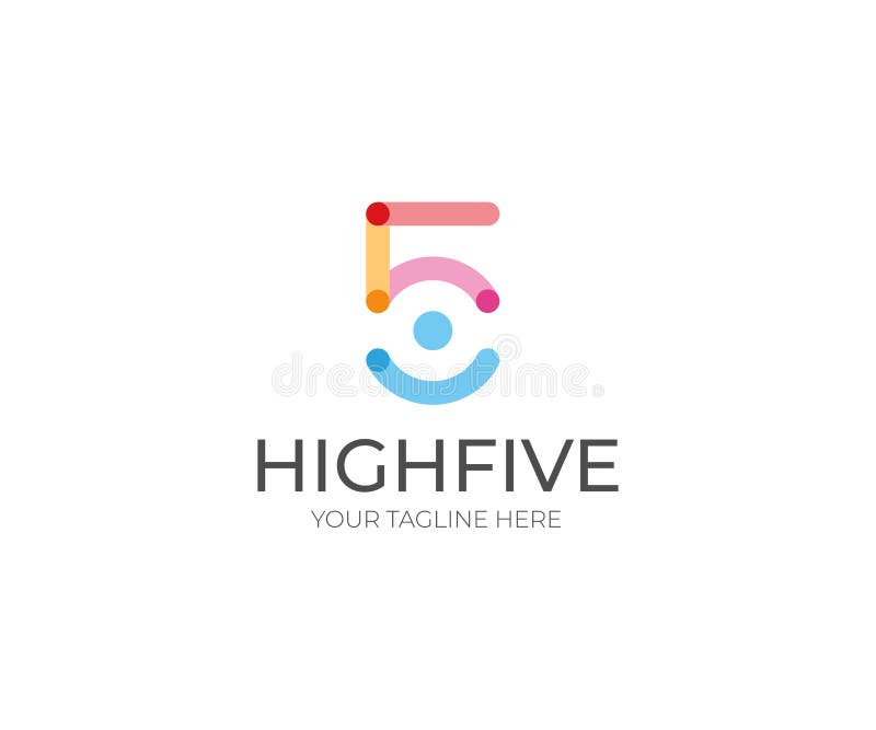 Number Five Logo Template. Abstract Human Vector Design Stock Vector ...
