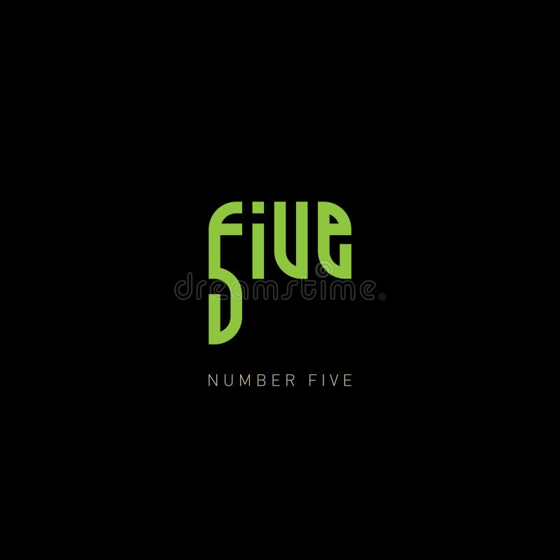 Number Five Logo. Vector Logotype with Original Lettering Stock Vector ...