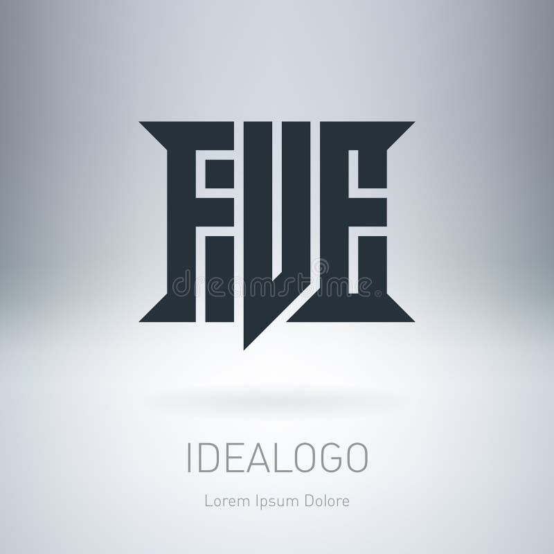 Number Five Logo. Vector Logotype with Original Lettering Stock Vector ...