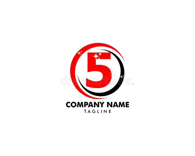 Number Five Logo, Logo 5 Vector Template Stock Vector - Illustration of ...