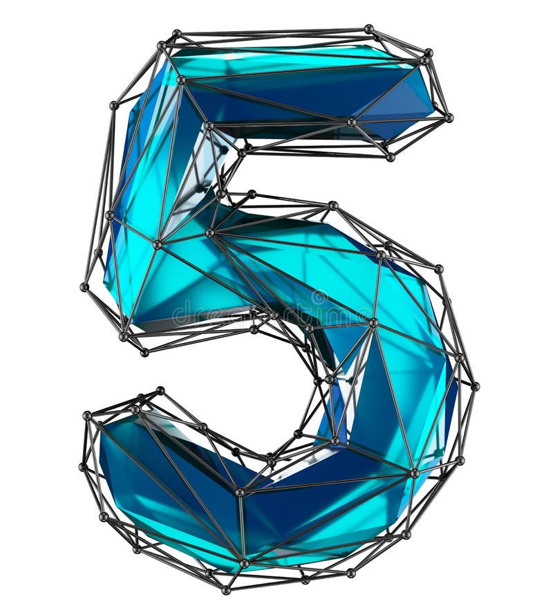Number Five Low Poly Blue Stock Illustrations – 110 Number Five Low ...