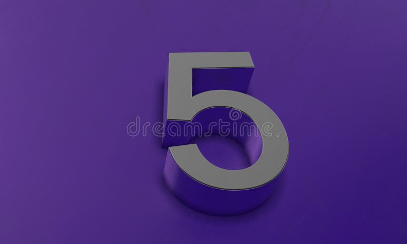 Number Five in 3D stock illustration. Illustration of neon - 136202203