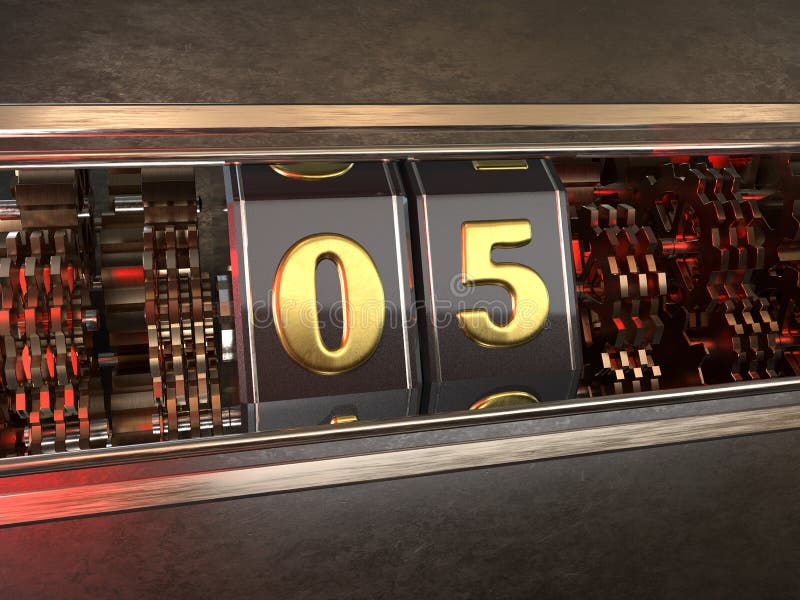 Number 5 Number Five Style of Slot Machine Stock Illustration ...