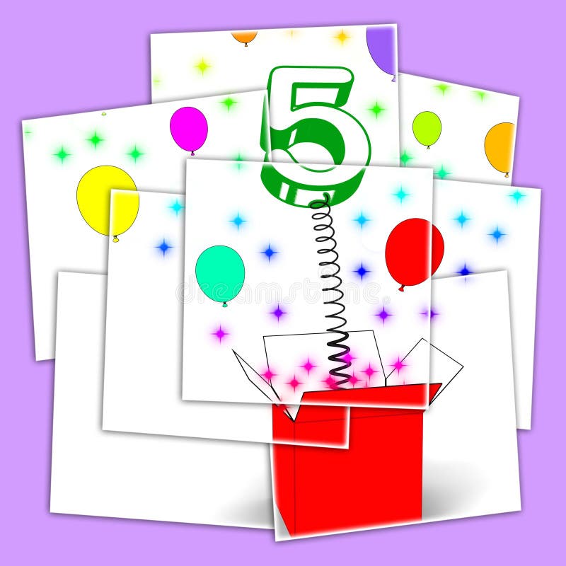 Number Five Party Displays Multi Coloured Decorations and Confetti ...
