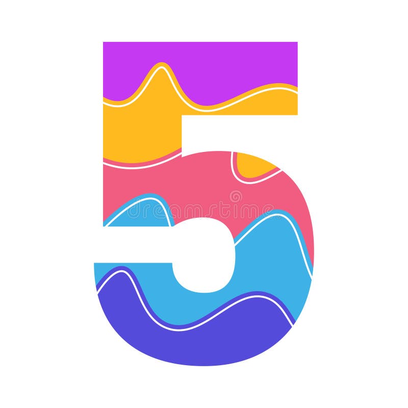 Number Five Vector Art Illustration Stock Vector - Illustration of ...