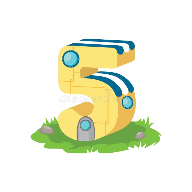 Number Five. Vector Illustration Decorative Design Stock Vector ...