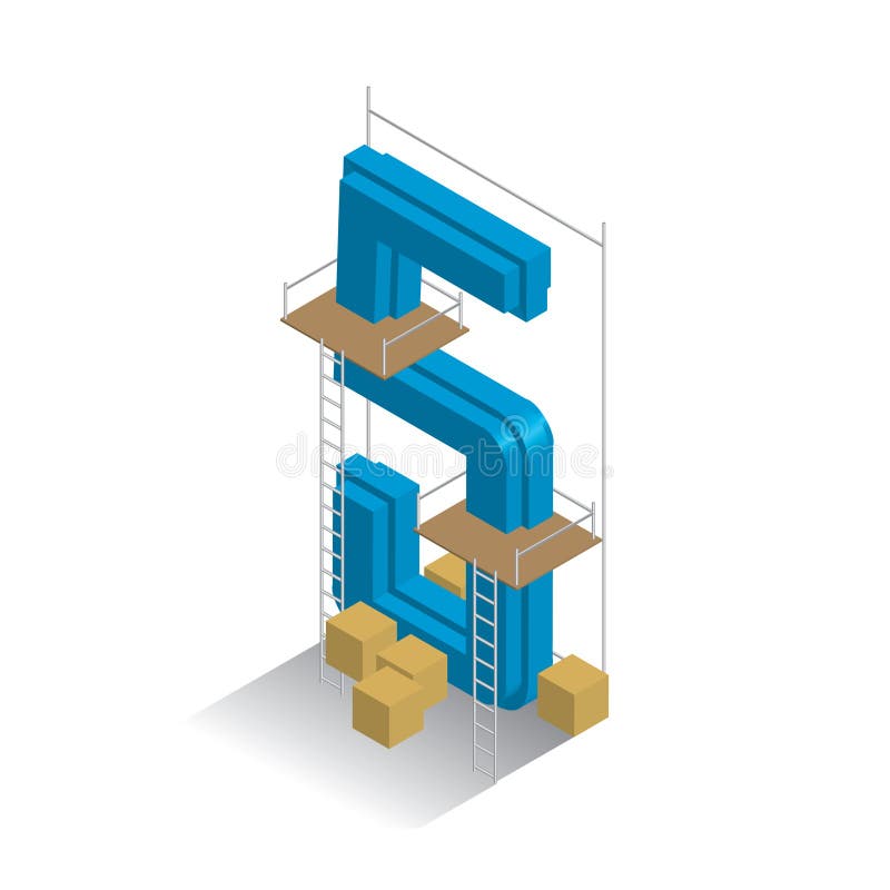 Number Five. Vector Illustration Decorative Design Stock Vector ...