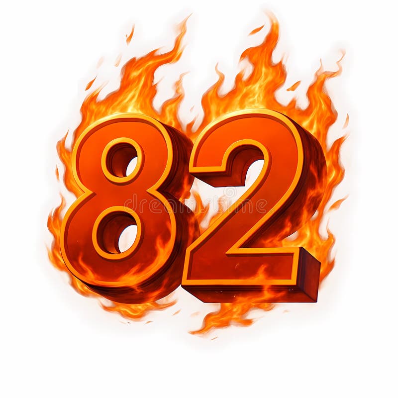 Number 82 in Flames stock illustration. Illustration of engulfed ...