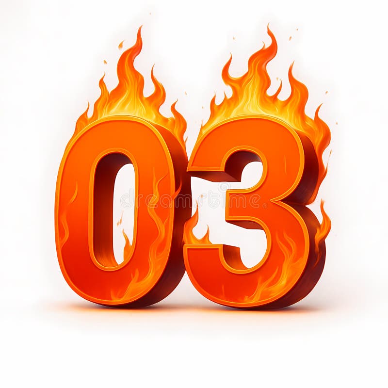Number 03 with Flames stock illustration. Illustration of offering ...