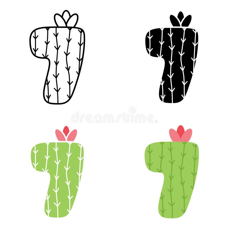 Number 7 in Flat Style Isolated Stock Vector - Illustration of bold ...