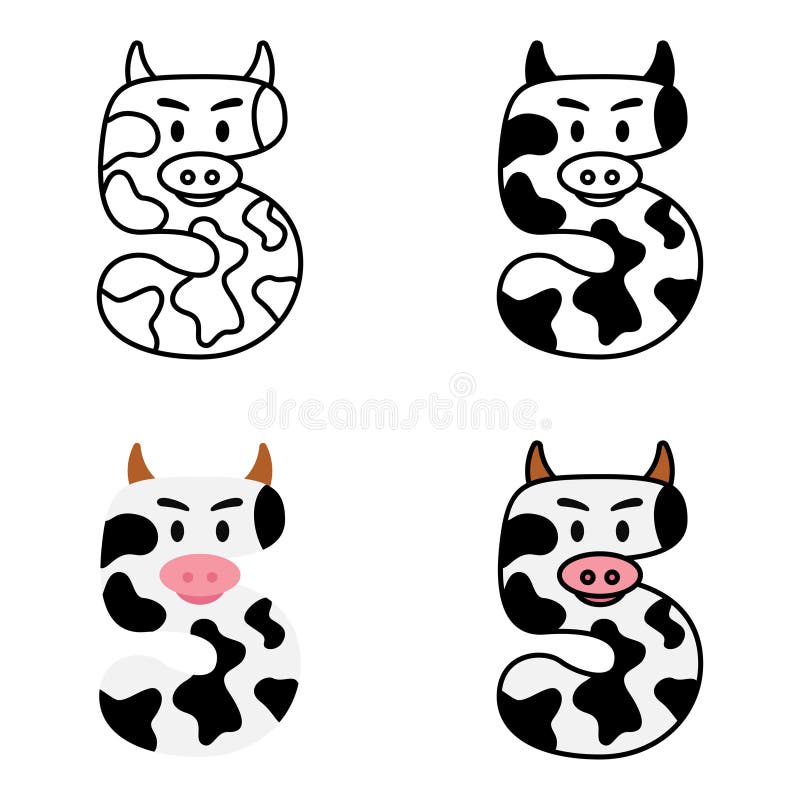 Cow Color Number Stock Illustrations – 511 Cow Color Number Stock ...