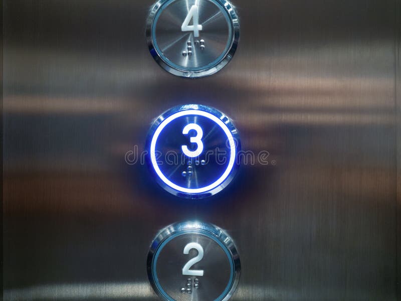 Number 3 on Floor Indicator LED Stock Image - Image of control, wall ...