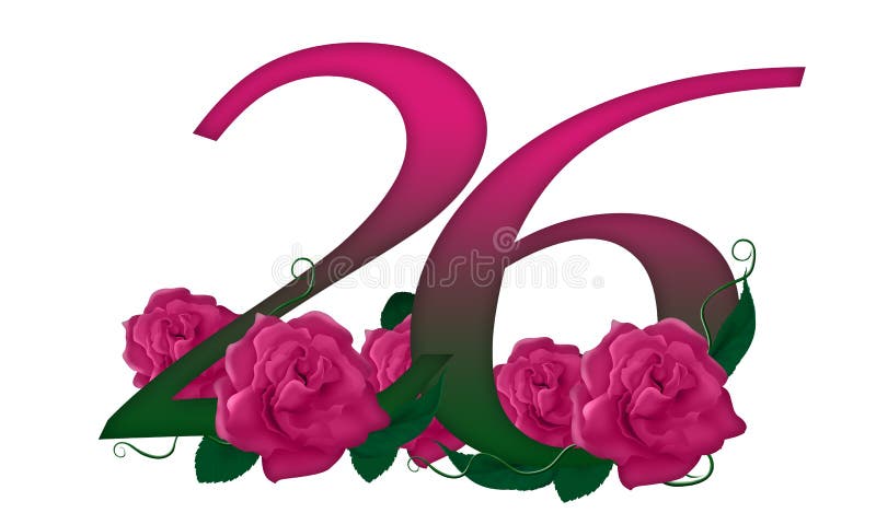 Number 26 floral stock illustration. Illustration of colourful - 79141430