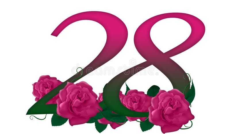 Number 28 floral stock illustration. Illustration of flora - 79141435