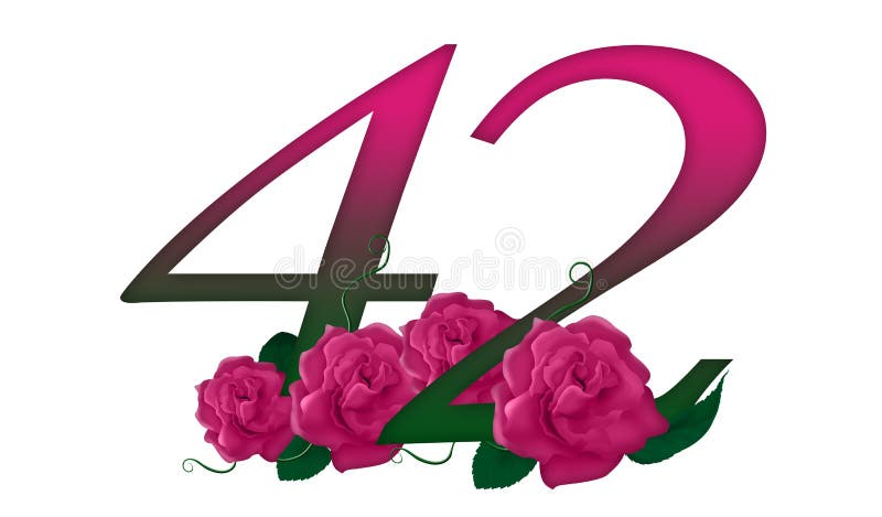 Number 42 floral stock illustration. Illustration of colour - 79141481
