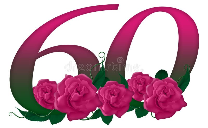 Number 60 floral stock illustration. Illustration of decoration - 79141567