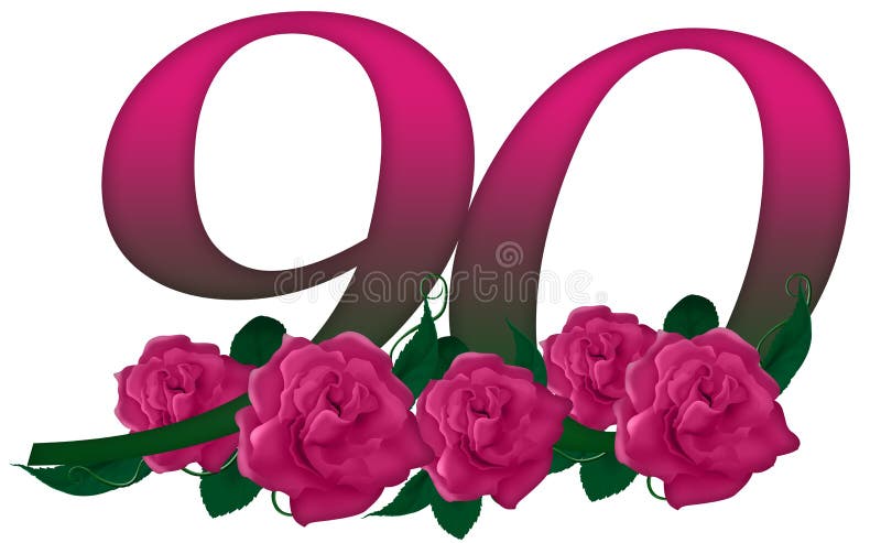 Number 90 floral stock illustration. Illustration of cake - 79141716