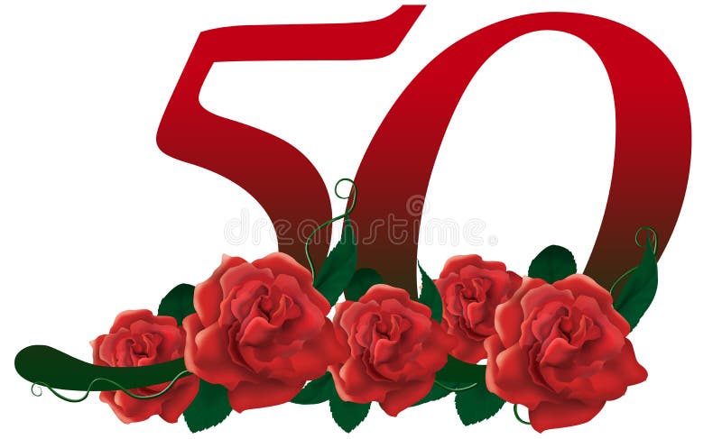 Number 50 flower stock illustration. Illustration of clip - 79141562