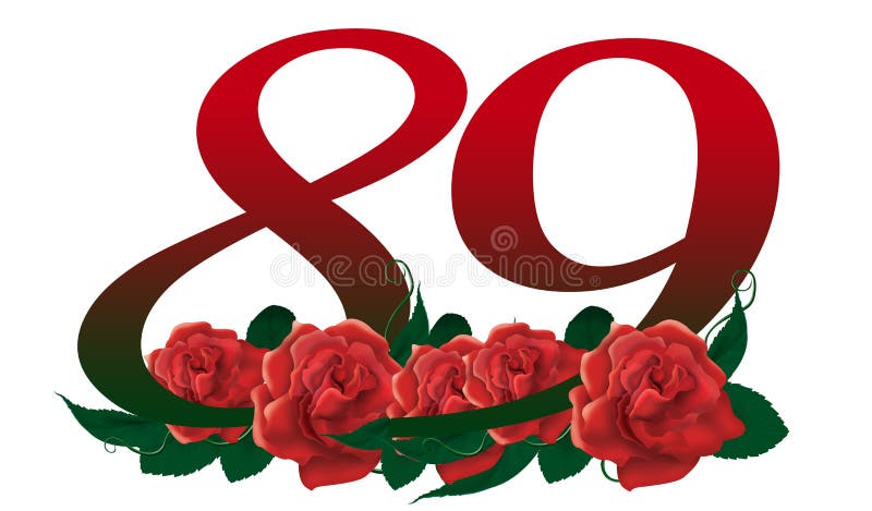 Number 89 flower stock illustration. Illustration of flowers - 79141723